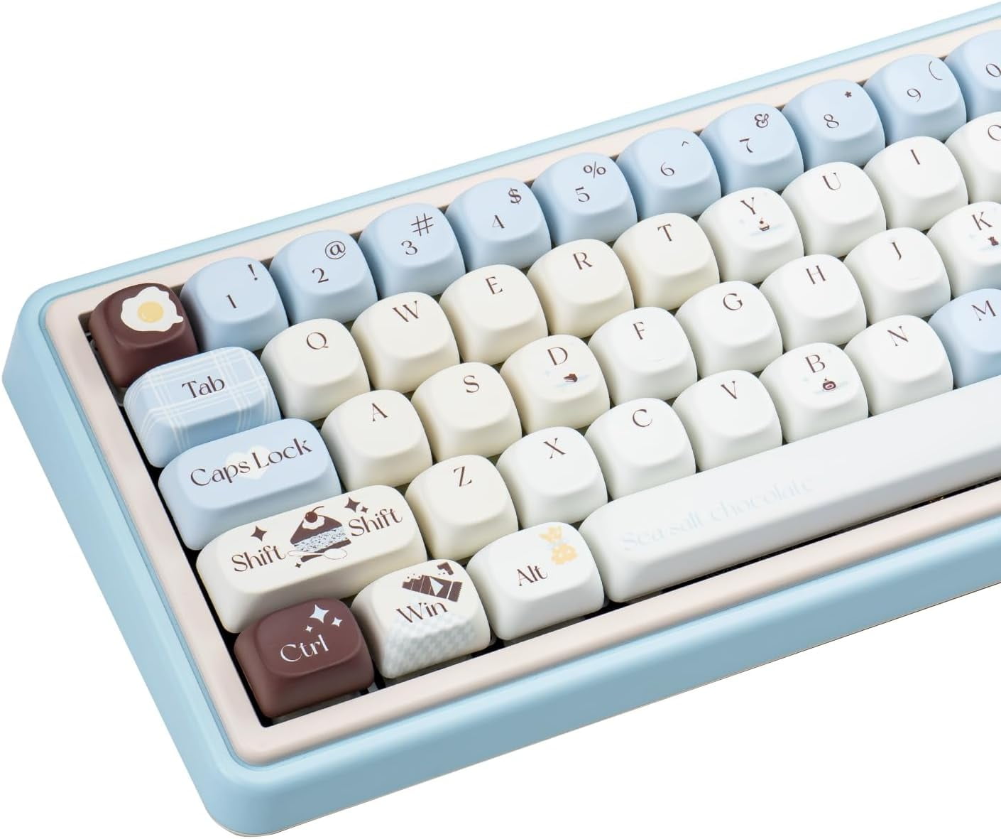 PBT Keycaps 132 Keys MOA Profile Cute Keycaps Dye-Sublimation Blue ...