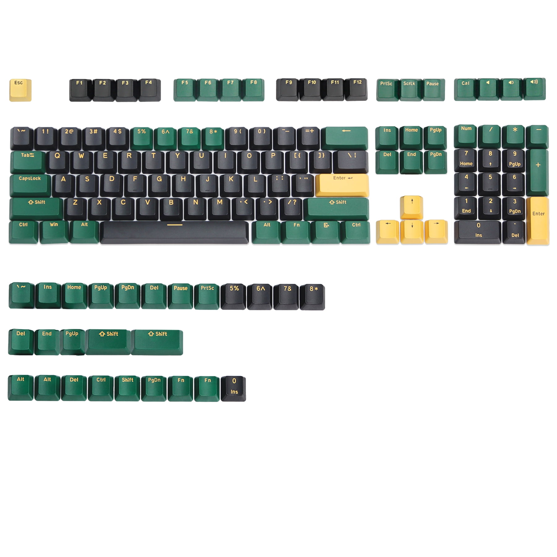 PBT Keycaps Set Custom OEM Profile,Cherry MX Keyset for US and UK Layouts 108/104/98/87/68/61 MX ...