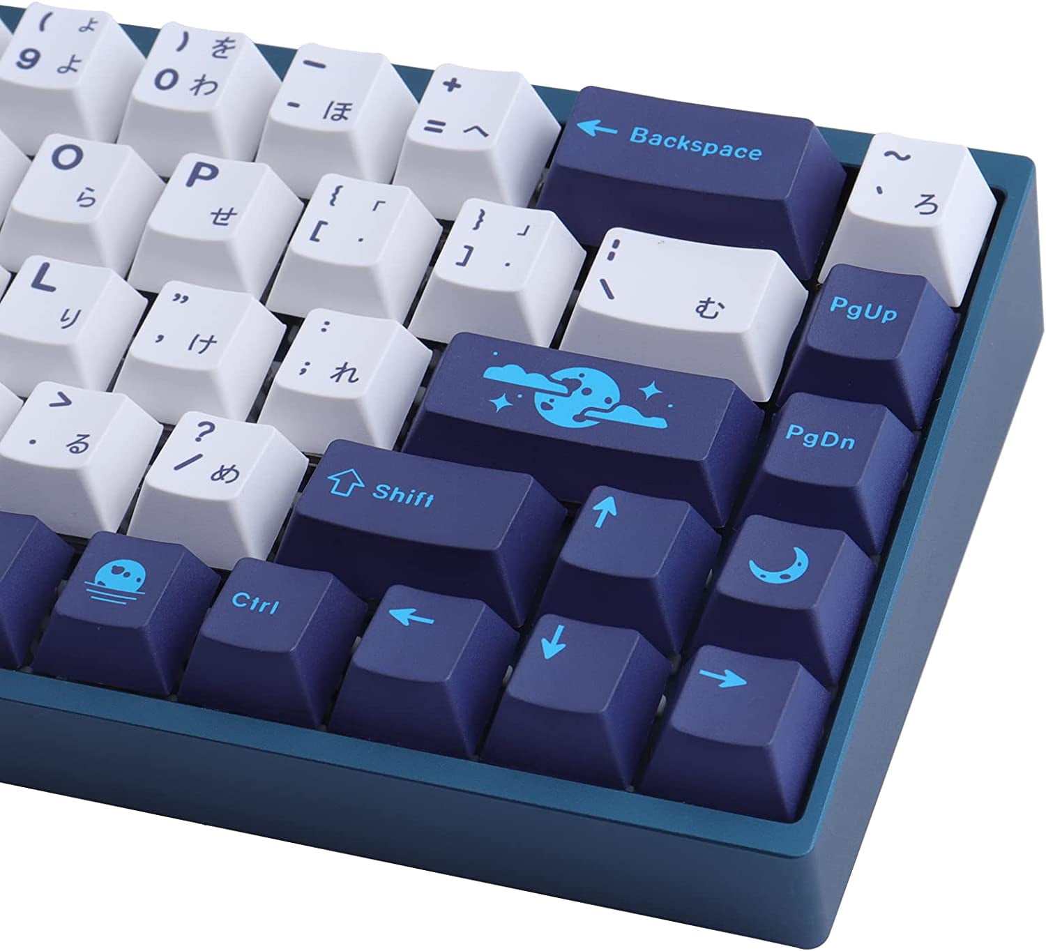 PBT Keycaps,Sunzit 134 Keys Blue Moon Dye Sublimation Cherry Profile ...