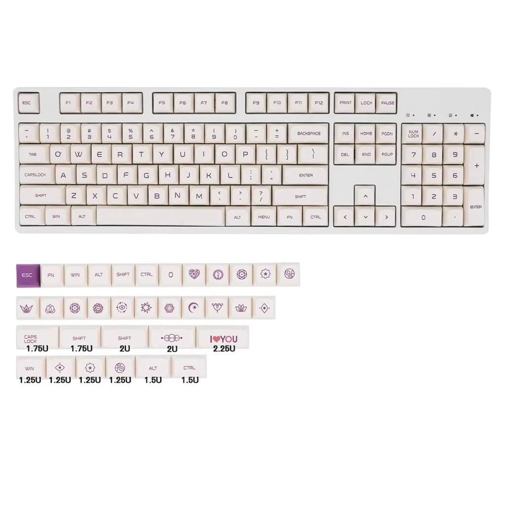 PBT Keycaps With Hot Sublimation Milk Purplee XDA Height 137Keys Full ...