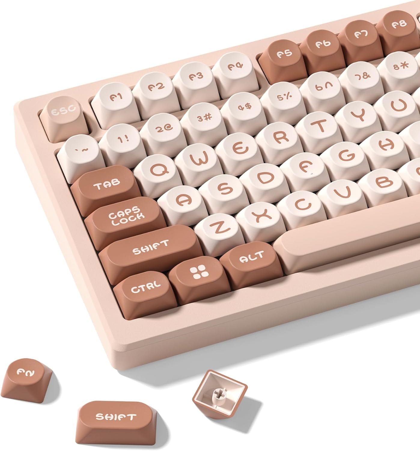 PBT keycaps MOA Profile,Cute Keycaps Set,Double Shot Keycaps 75 Percent ...