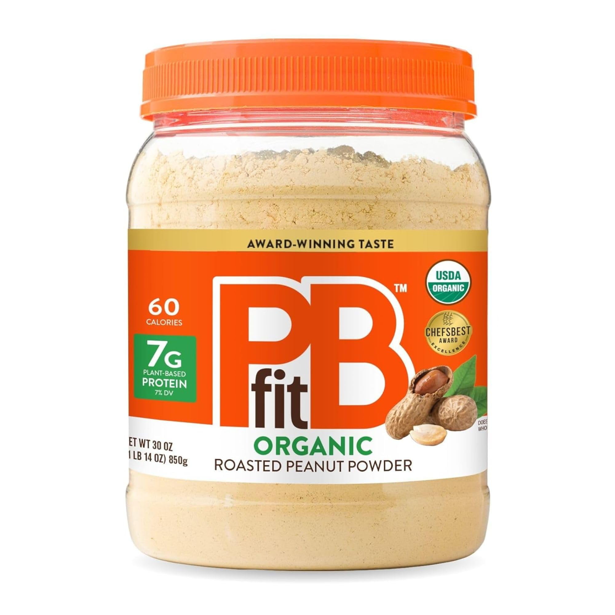 PBfit 30 Ounce SCH4 Organic Peanut Butter Powder, Powdered Peanut ...