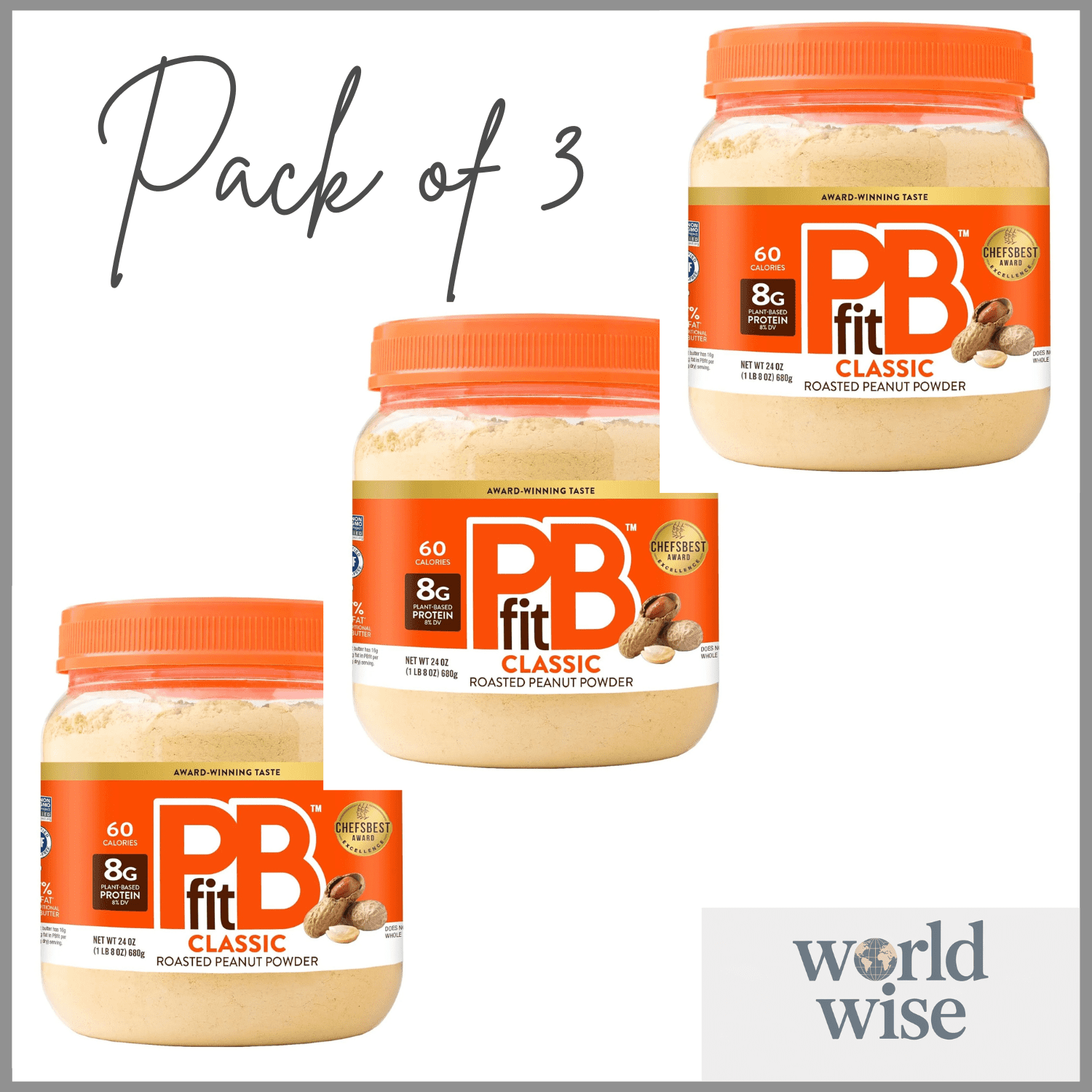PBfit Classic Peanut Butter Powder, Roasted Peanut Powder, 24 oz ( pack ...