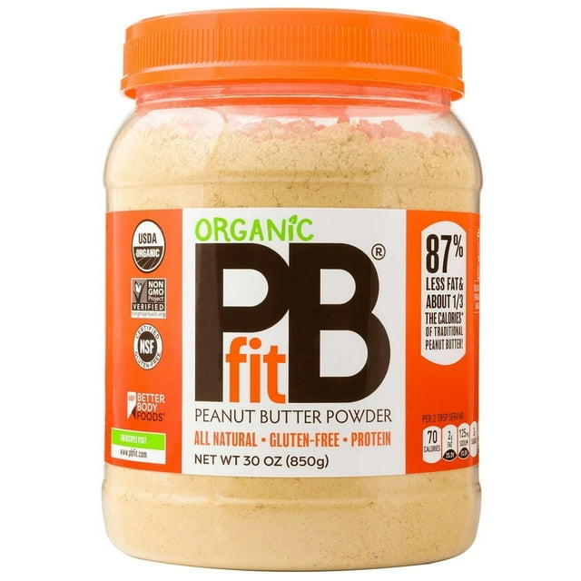 PBfit USDA Organic Peanut Butter Powder, 30 Ounce, BPA Free, Low Fat ...