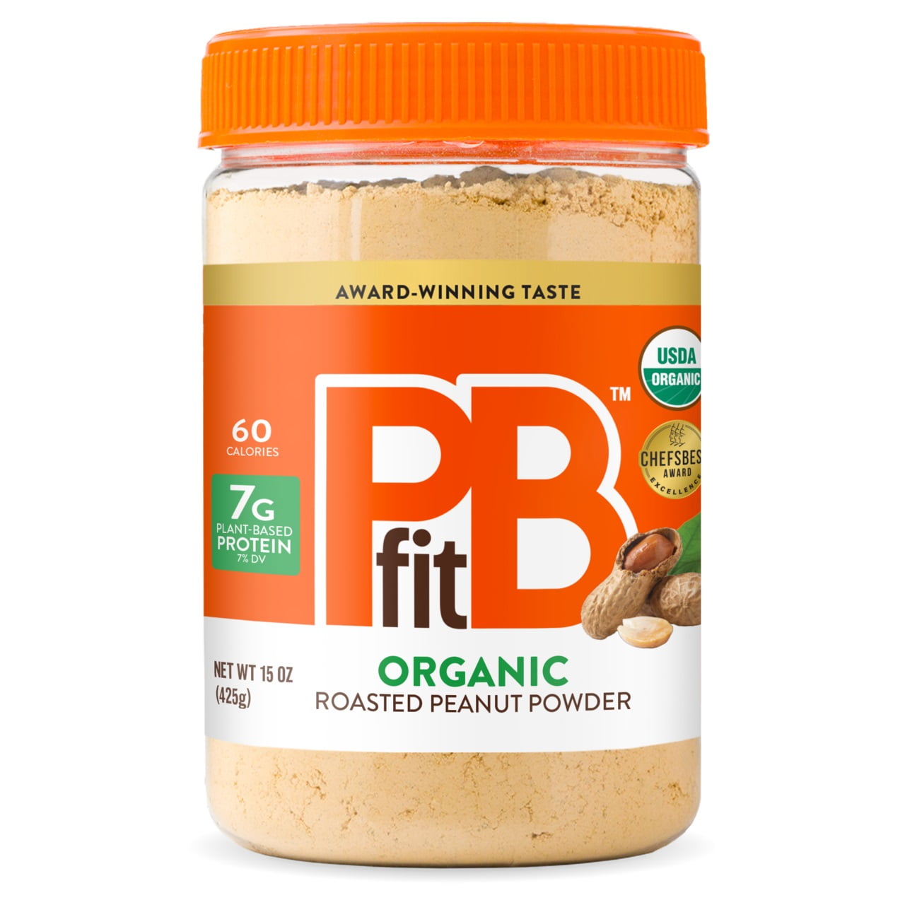 PBfit Organic Peanut Butter Powder, Roasted Peanut Powder, 15 oz ...