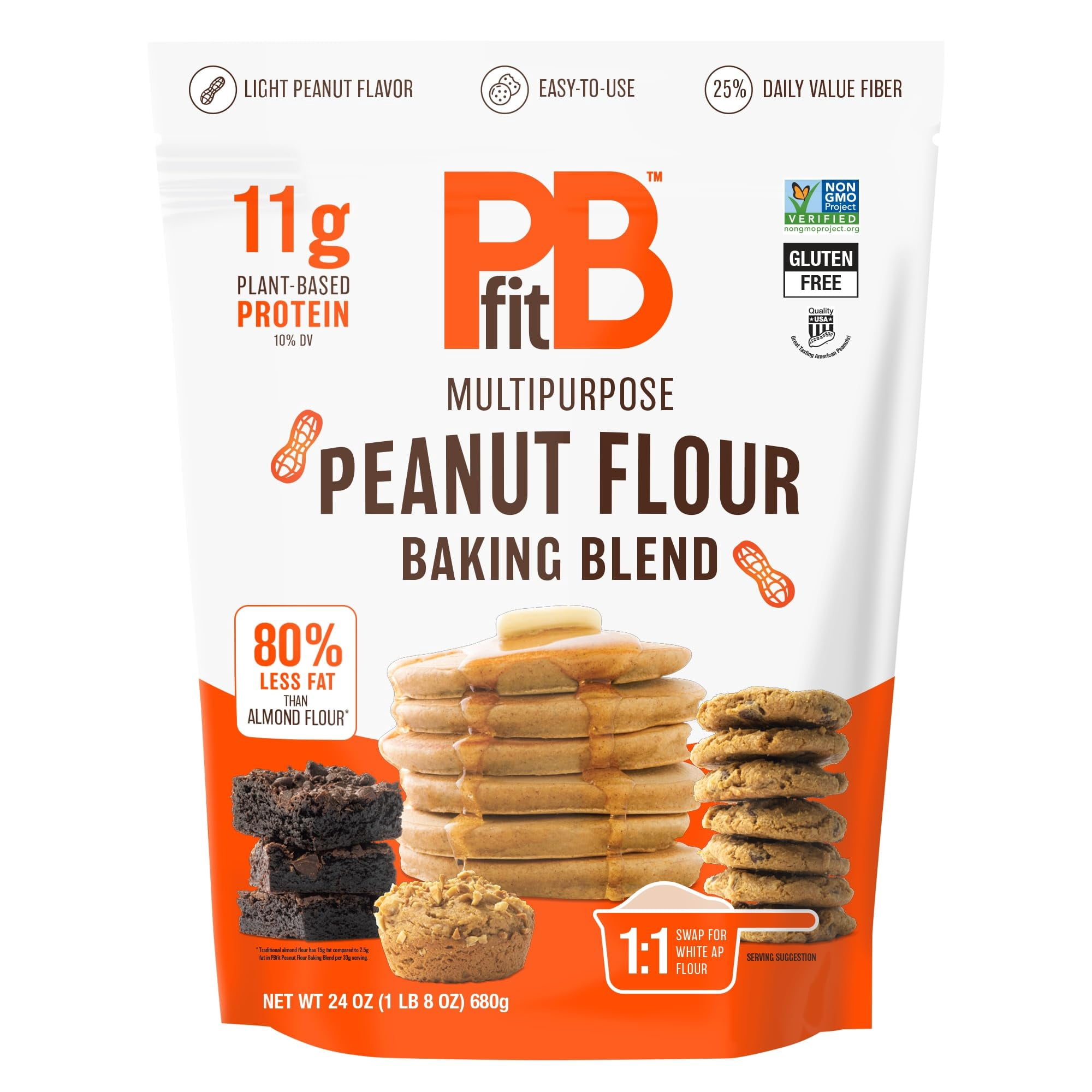 PBfit Peanut Flour Baking BDF32 Blend - Gluten Free & 11g Protein per ...