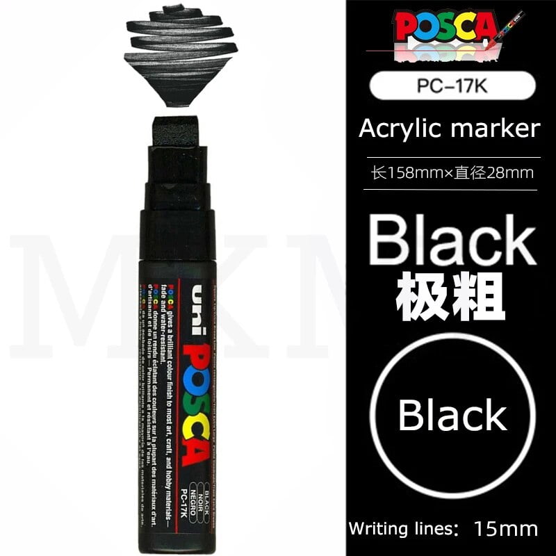PC-17K Posca Marker Pen,15MM Nib Waterborne Pigment 8 Colors POP Poster ...