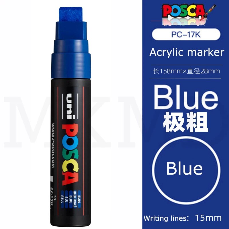 PC-17K Posca Marker Pen,15MM Nib Waterborne Pigment 8 Colors POP Poster ...