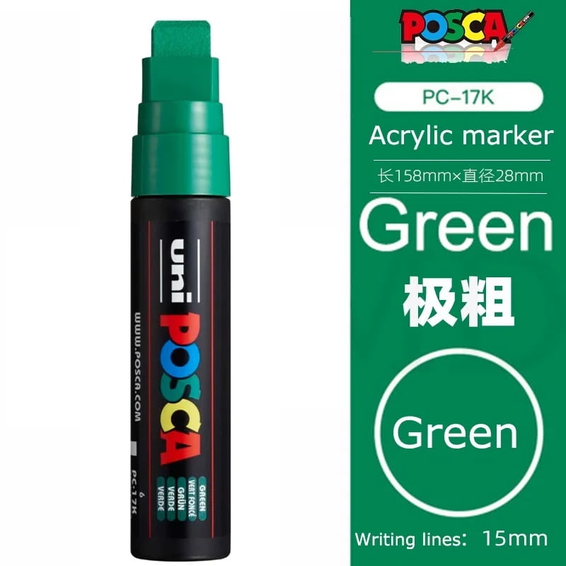 PC-17K Posca Marker Pen,15MM Nib Waterborne Pigment 8 Colors POP Poster ...