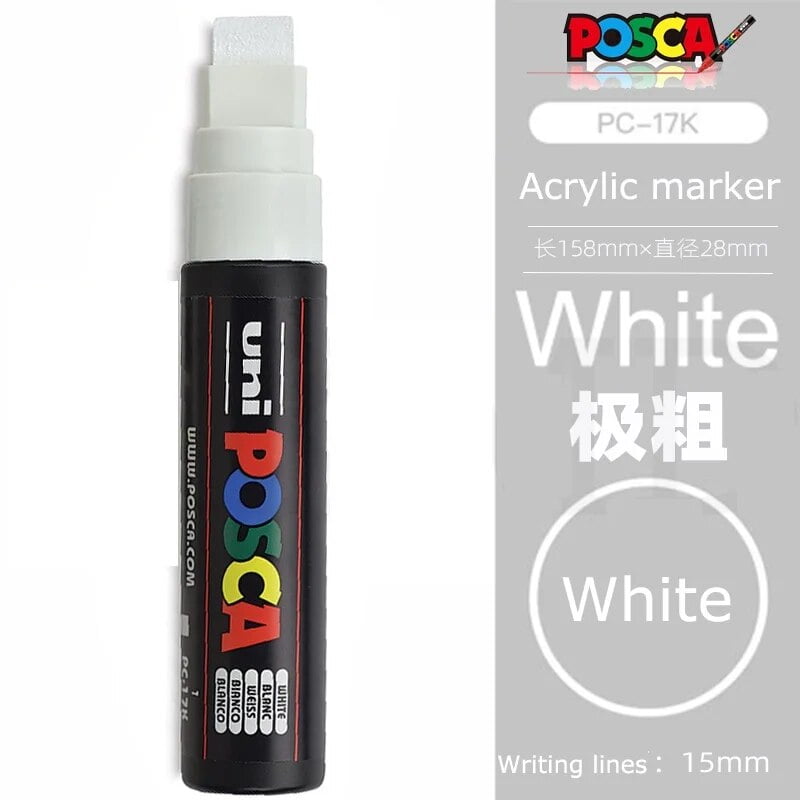 PC-17K Posca Marker Pen,15MM Nib Waterborne Pigment 8 Colors POP Poster ...