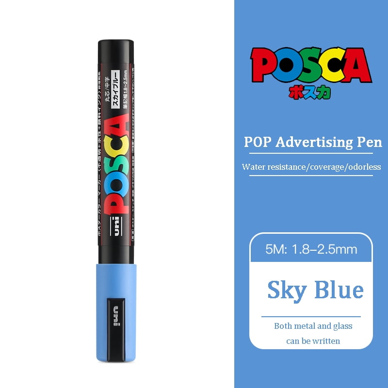 PC-5M Poscas Marker Pen Art Supplies 1.8-2.5mm Waterproof POP Poster ...