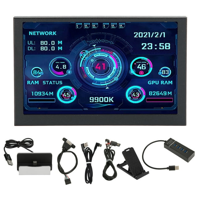 Pc Cpu Data Monitor 5in Ips Usb C Type C For Aida64 Temperature Display Pc Cpu Gpu Ram Data