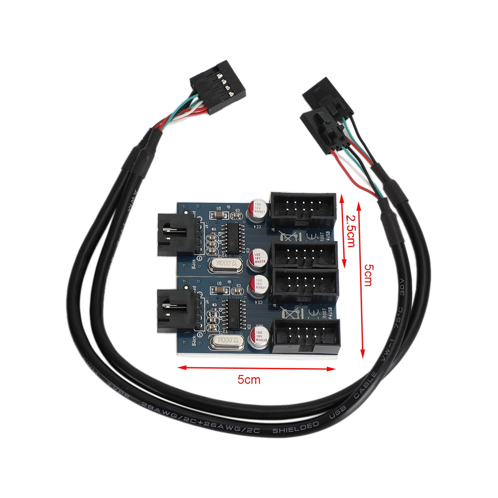 PC Case Internal 9-Pin USB 2.0 Male 1 To 4 Female Splitter PCB Chipset Extender - Walmart.com