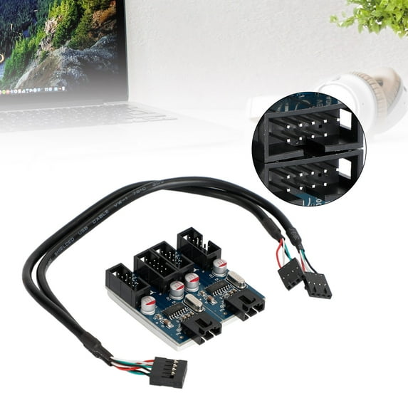 PC Case Internal 9-Pin USB 2.0 Male 1 To 4 Female Splitter PCB Chipset ...