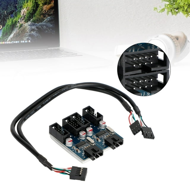 PC Case Internal 9-Pin USB 2.0 Male 1 To 4 Female Splitter PCB Chipset ...