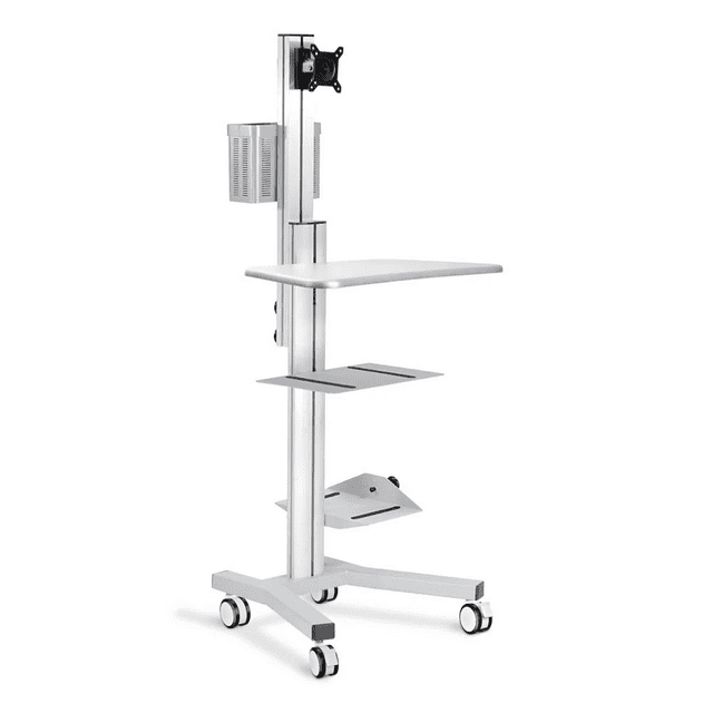 PC Computer Desktop Rolling Mobile Cart Workstation, Gray - Walmart.com