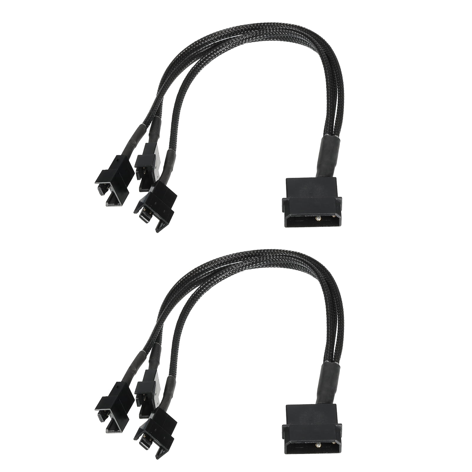 PC Fan Power Splitter Cable 4 Pin IDE to 3X 4 Pin Fan Connector Sleeve ...
