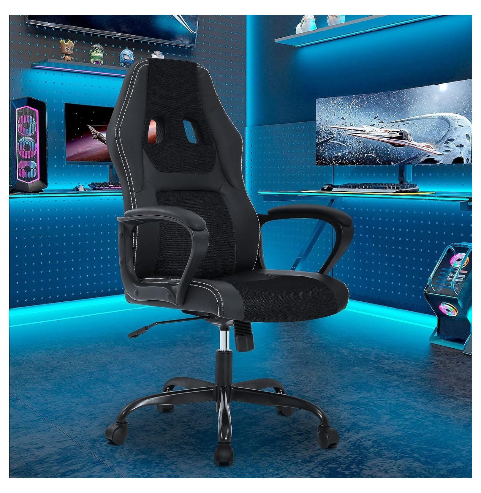 PC Gaming Chair Home Office Chair Ergonomic Desk Chair Adjustable PU ...