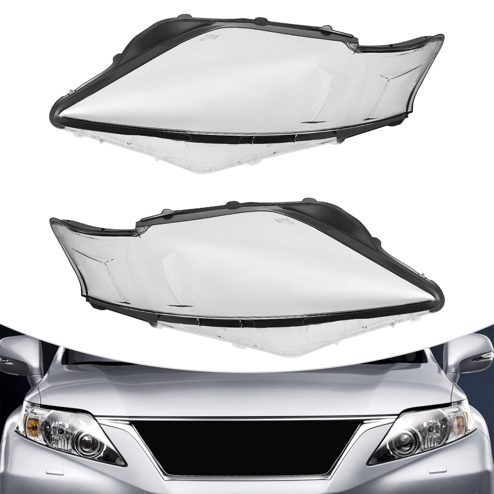 PC Headlight Lens Covers for Lexus RX270/350/450h 2009-2011, Clear ...