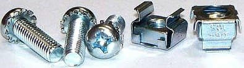 PC LOT 10-32 Rack Mounting Cage Nuts w/Screws and Washers/Steel/Zinc ...