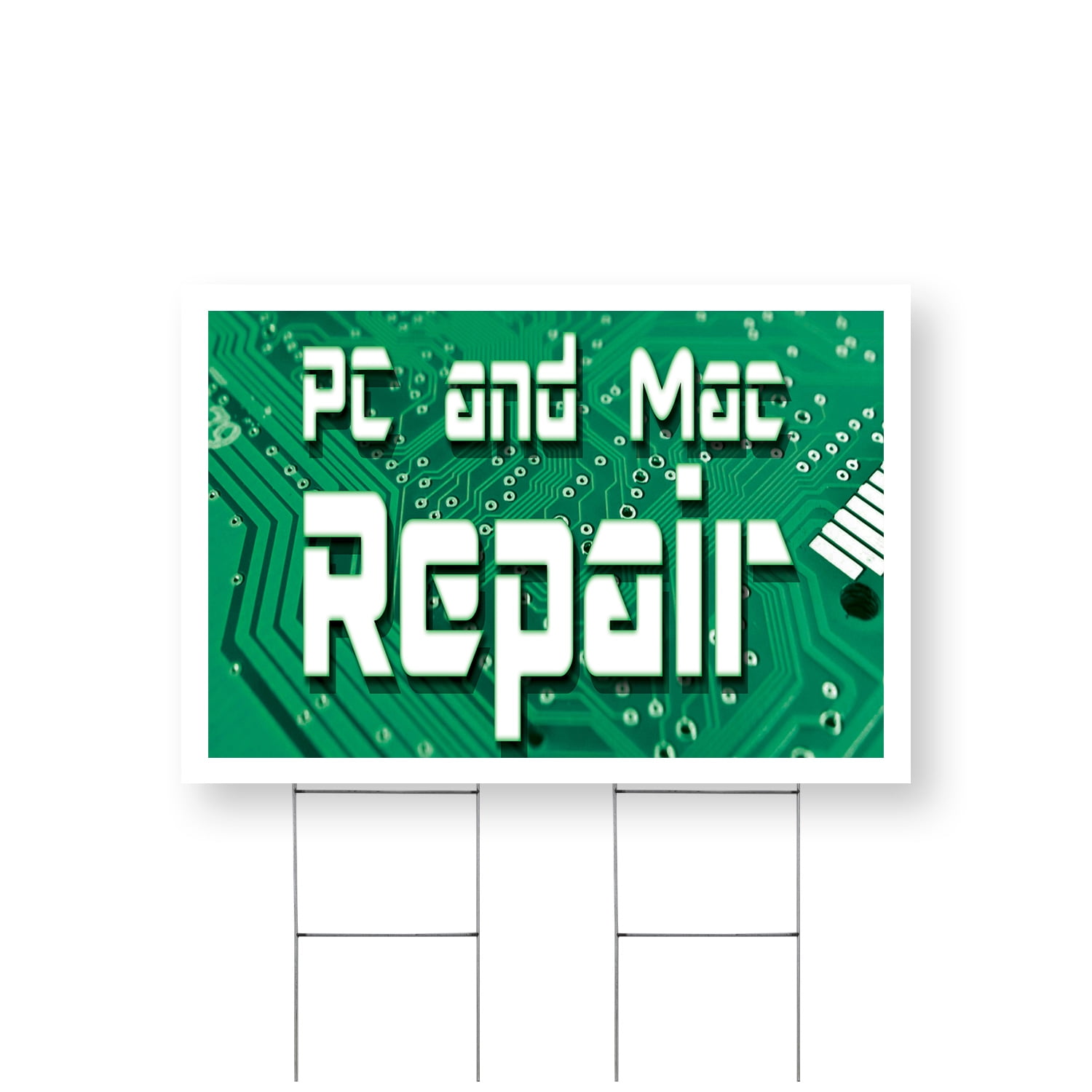 PC and Mac Repair Yard Sign 24 Inch x 36 Inch Single Sided Weatherproof ...