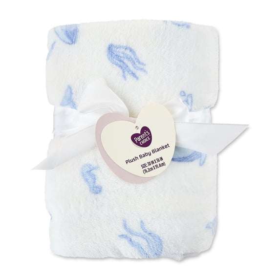 Parent's Choice Nautical Baby Blanket - Blue/White Plush - Walmart.com
