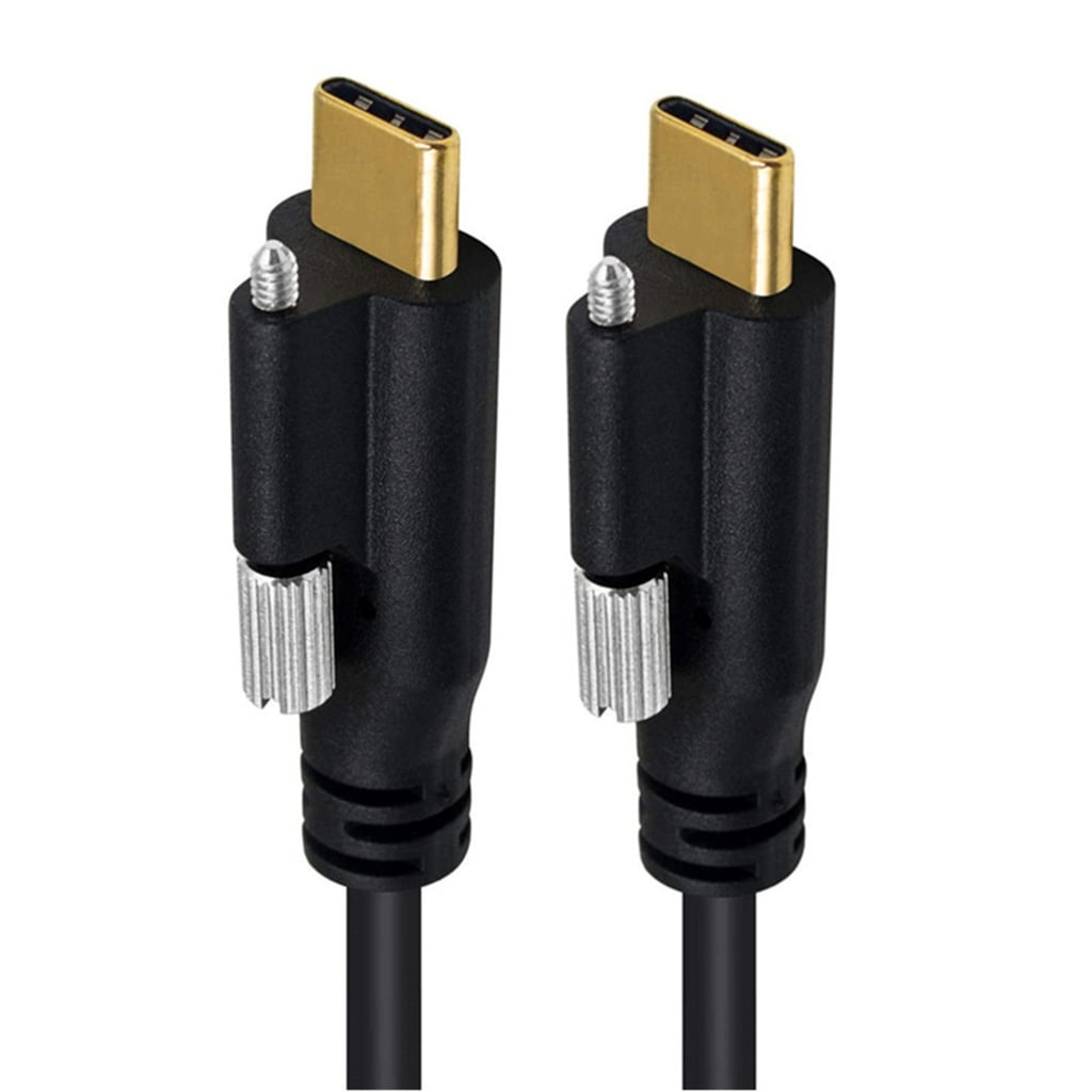 PC Panel Mount USB C Type C Cable Double Screw Locking Cord 10Gbps ...