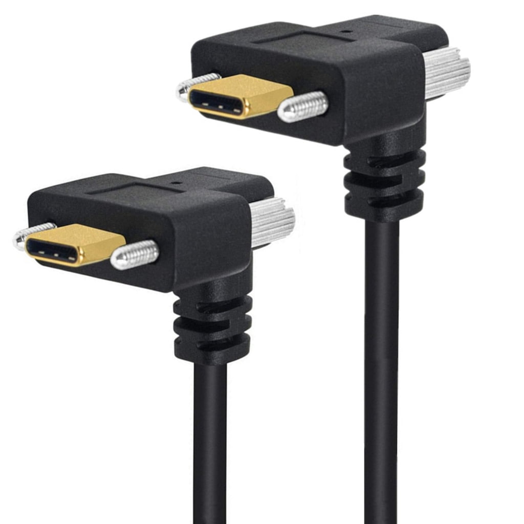 PC Panel Mount USB C Type C Cable Double Screw Locking Cord 10Gbps ...