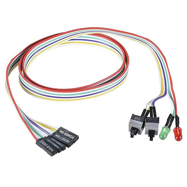 PC Power Button Switches Cable With LED Indicator, 26inch Case Front Bezel Wire for Desktop ...