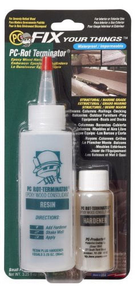 PC Products PC-Rot Terminator Epoxy Wood Hardener, Two-Part 3.25oz in ...