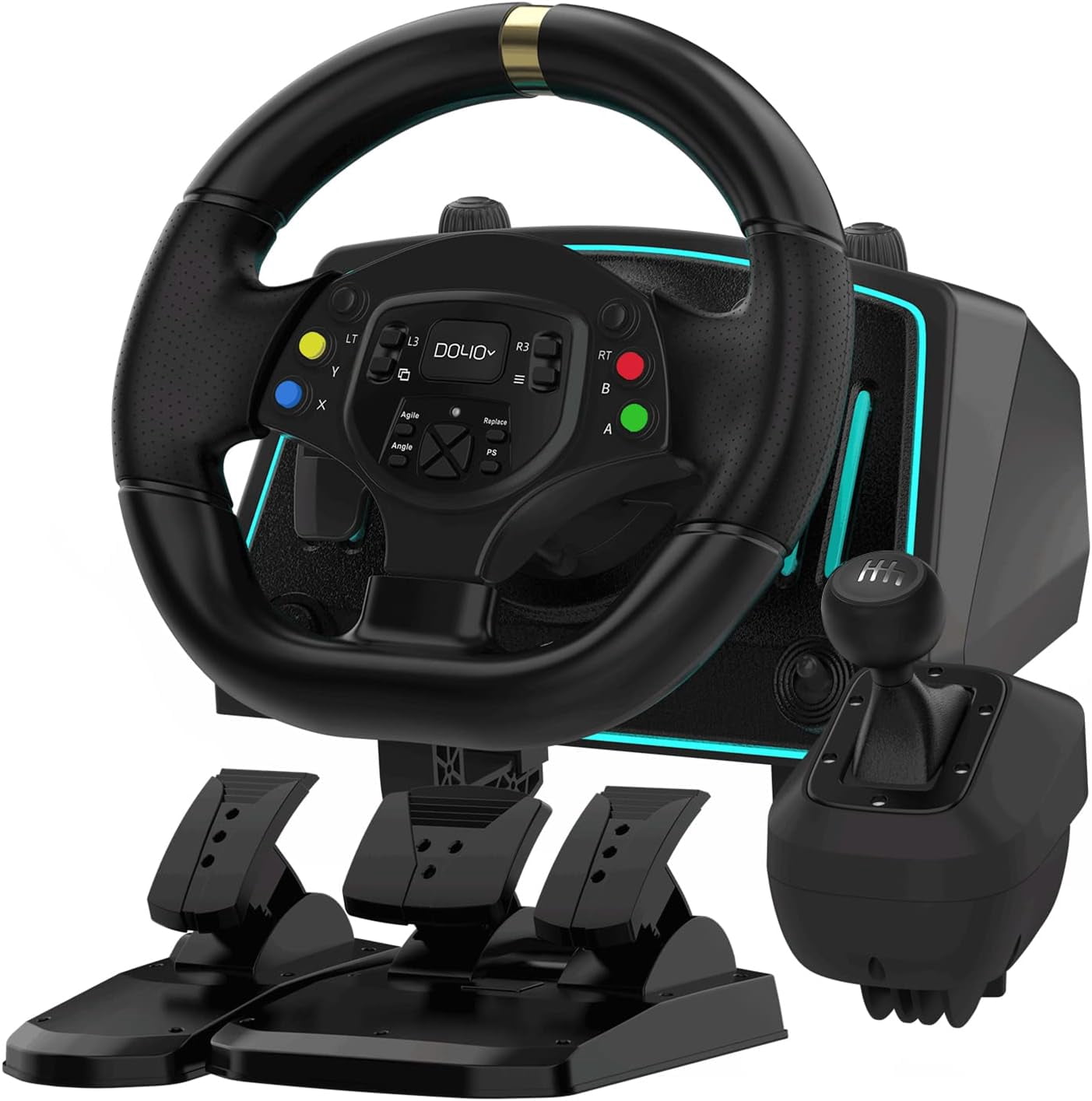 PC Racing Wheel 1080 Degree , Magnetic Induction Steering Wheel with 3 ...