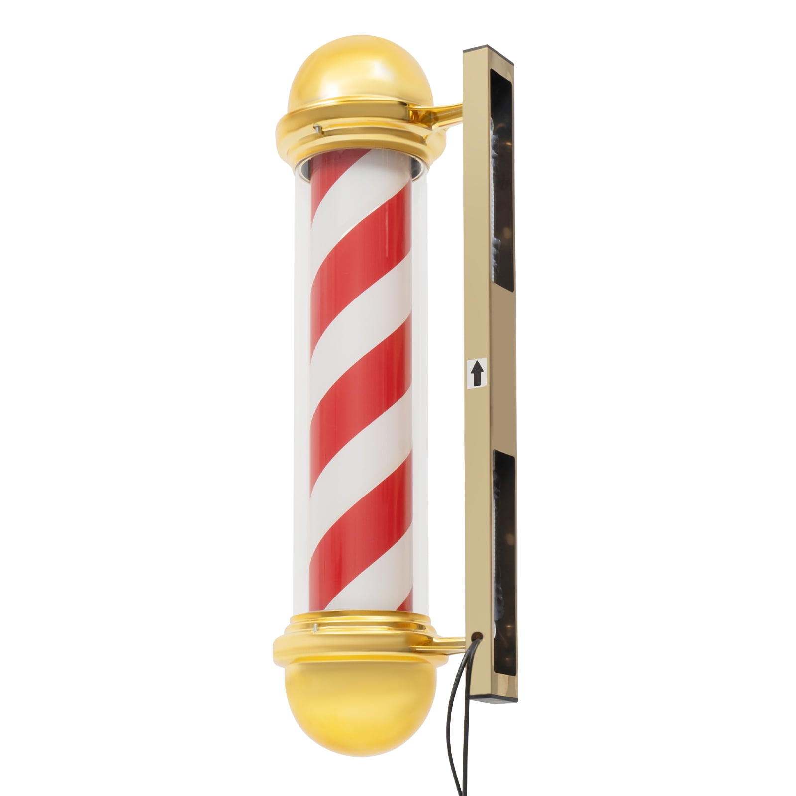 PC Round Hair Salon Open Sign Rotating Barber Pole LED Light Barber ...