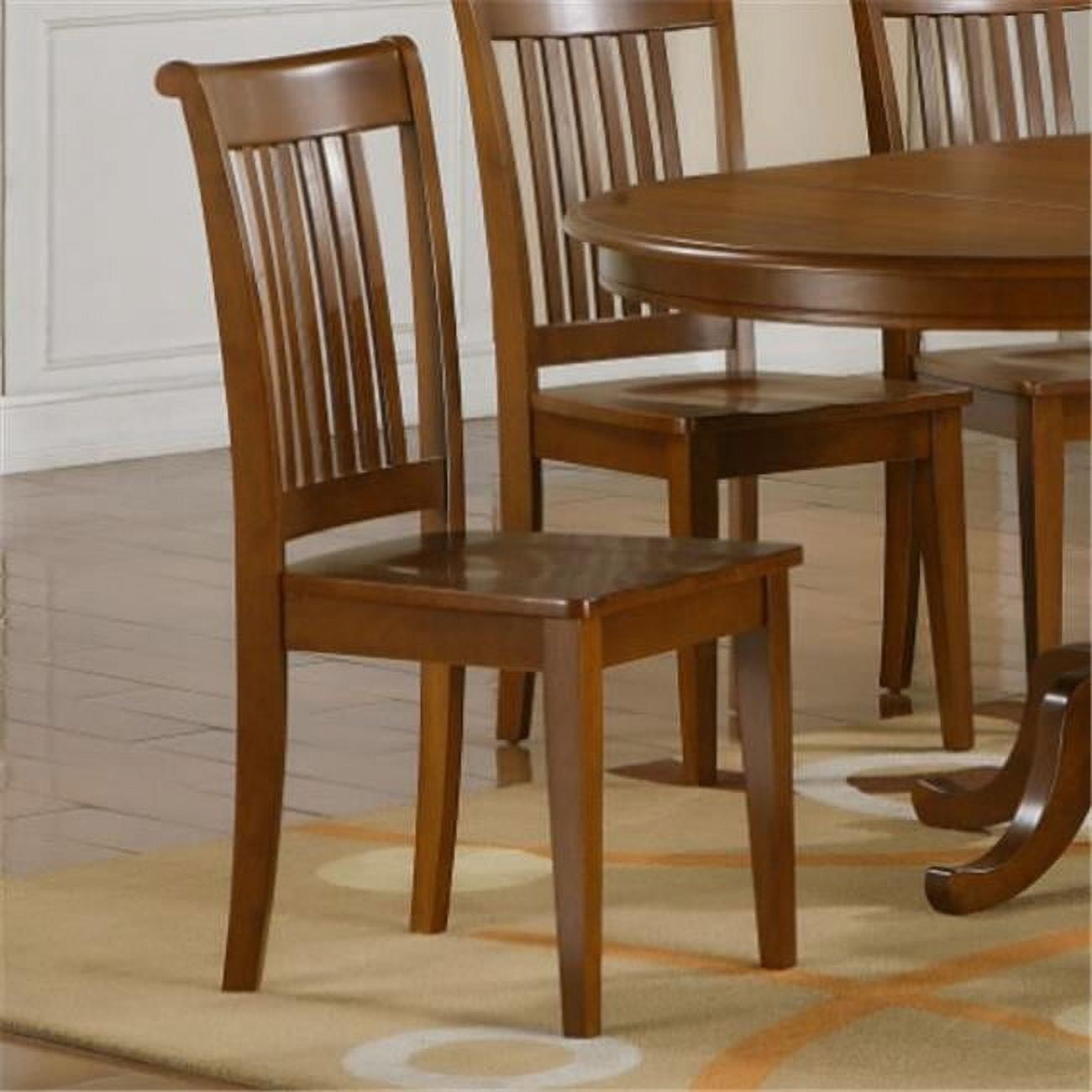 PC-SBR-W Portland slat back chair with wood seat, Saddle Brown - Pack ...
