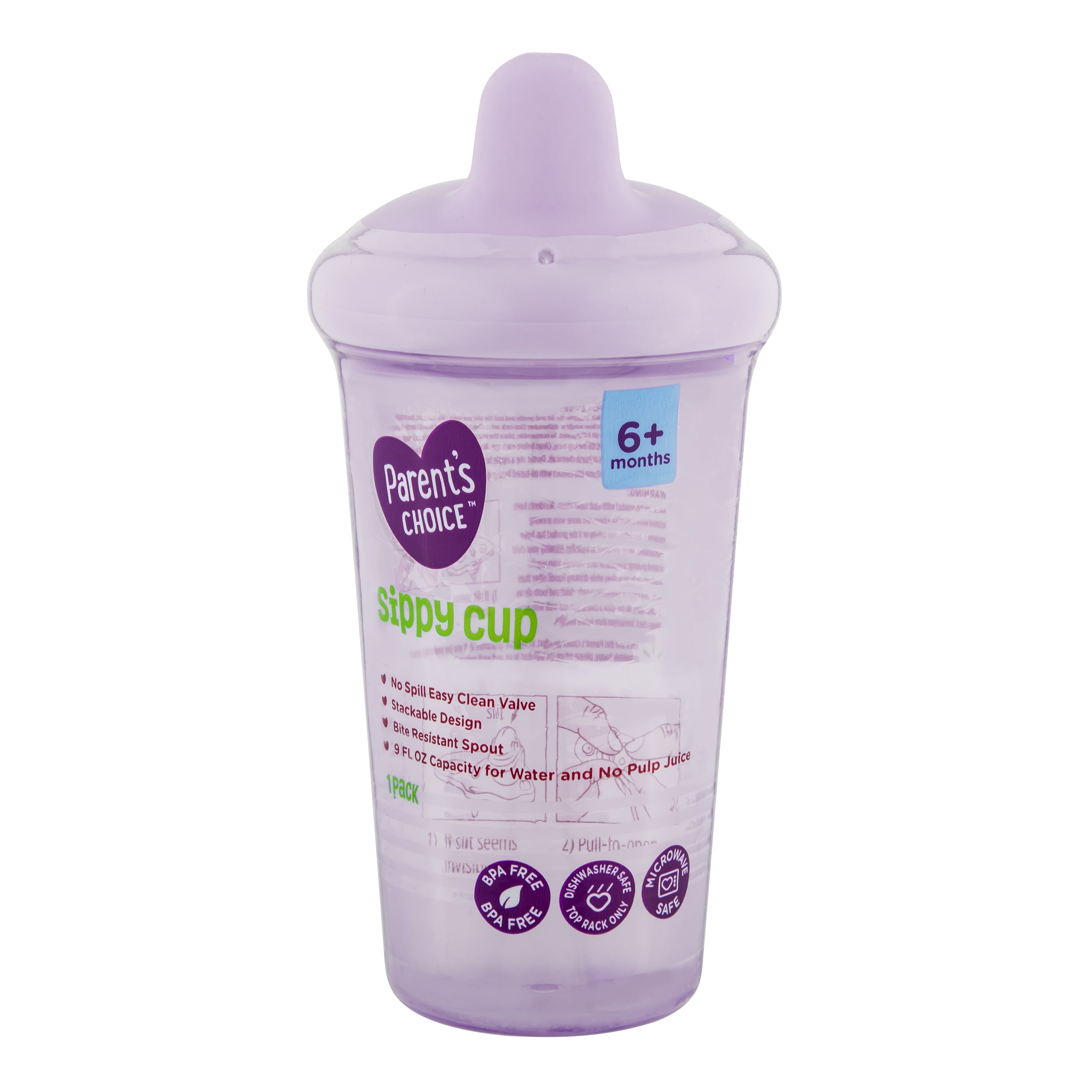 Parent's Choice Hard Spout Sippy Cup, 9 fl oz, 6 Months+, Purple Color ...