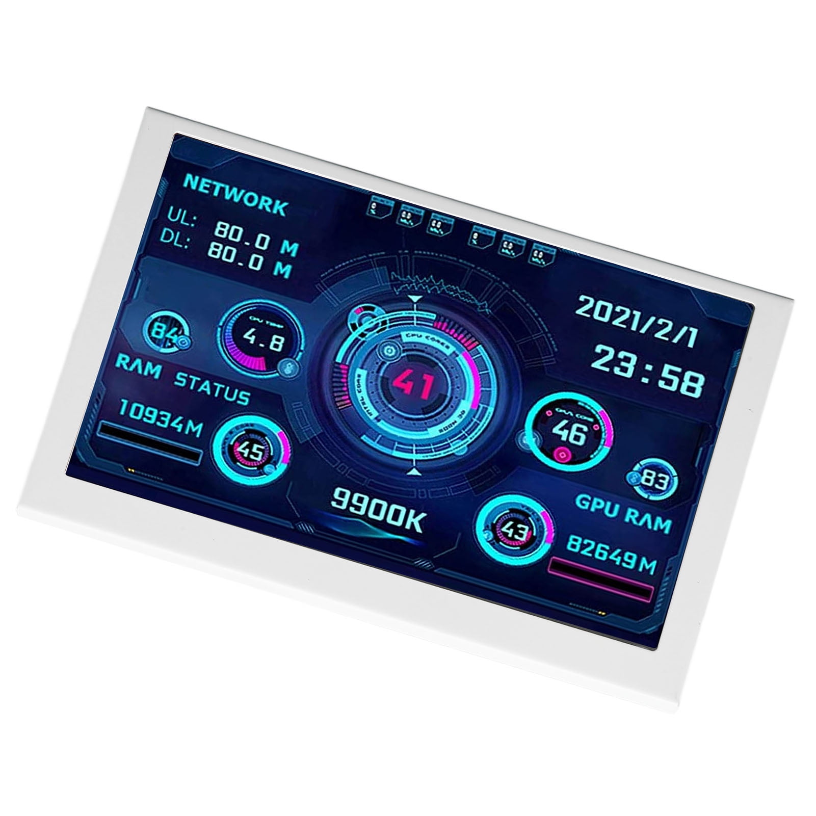 PC Sensor Panel Display, Brightness Adjustable 5in IPS PC Temperature ...