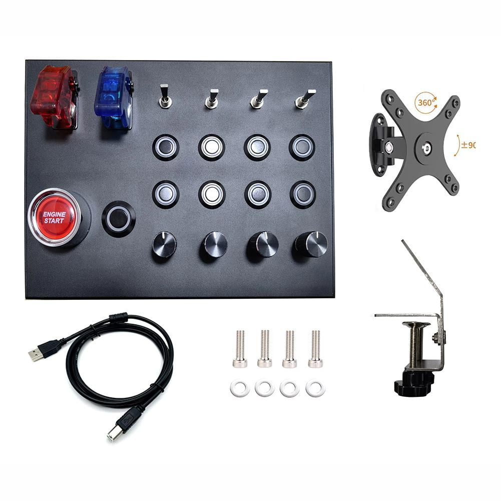 PC Sim Racing Button Box,Multi-Function HUB Central Control Button Box ...