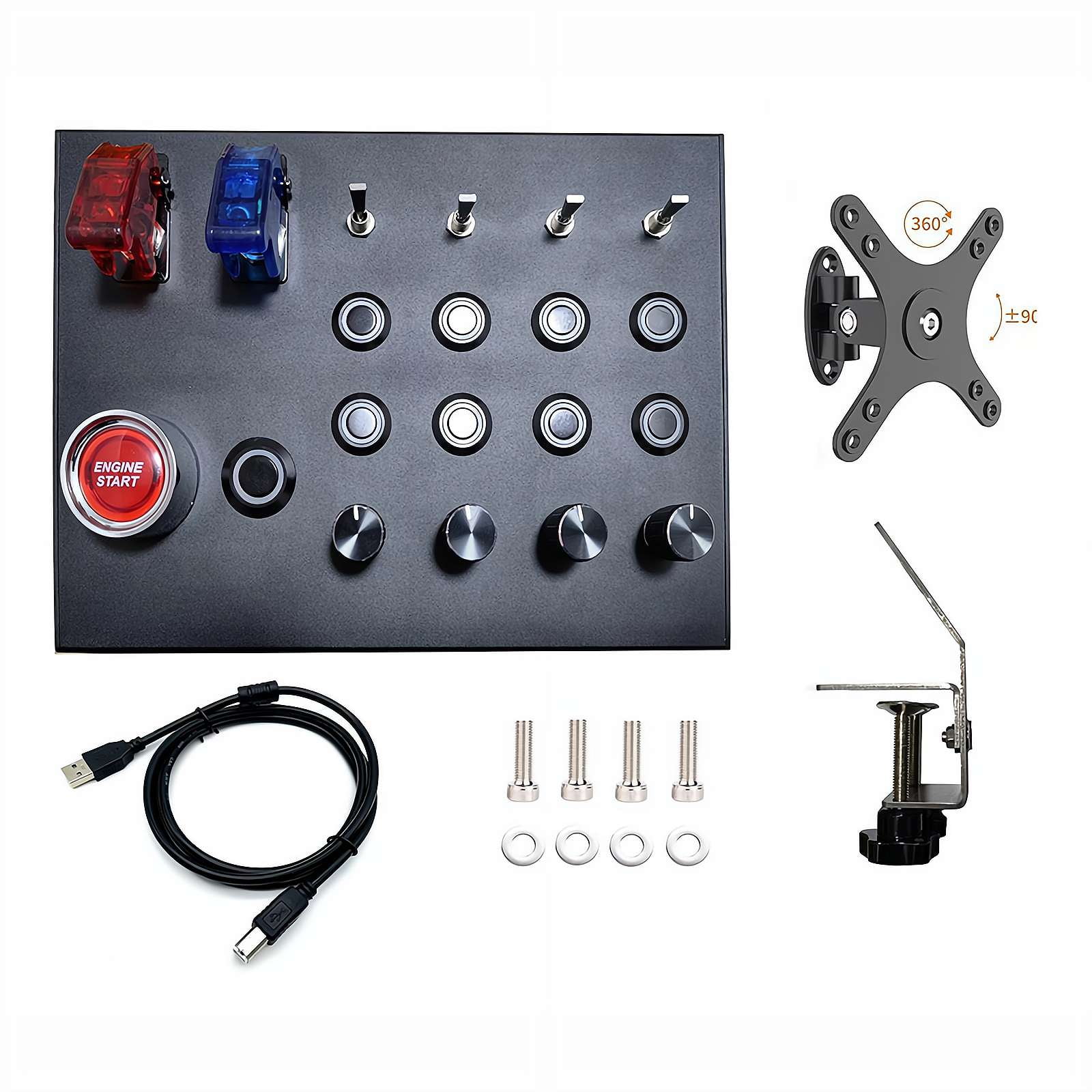 PC Sim Racing Button Box, Multi-function Hub Central Control Button Box ...