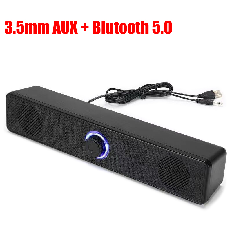 PC Soundbar Wired/Wireless Bluetooth Speaker USB Powered Soundbar for ...