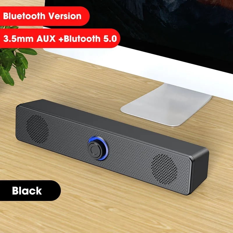PC Soundbar Wired and Wireless Bluetooth Speaker USB Powered Soundbar ...