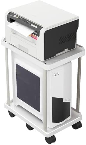 PC Stand 2-Tier Computer Tower Stand, 2-Tier Computer Tower Cart with 6 ...