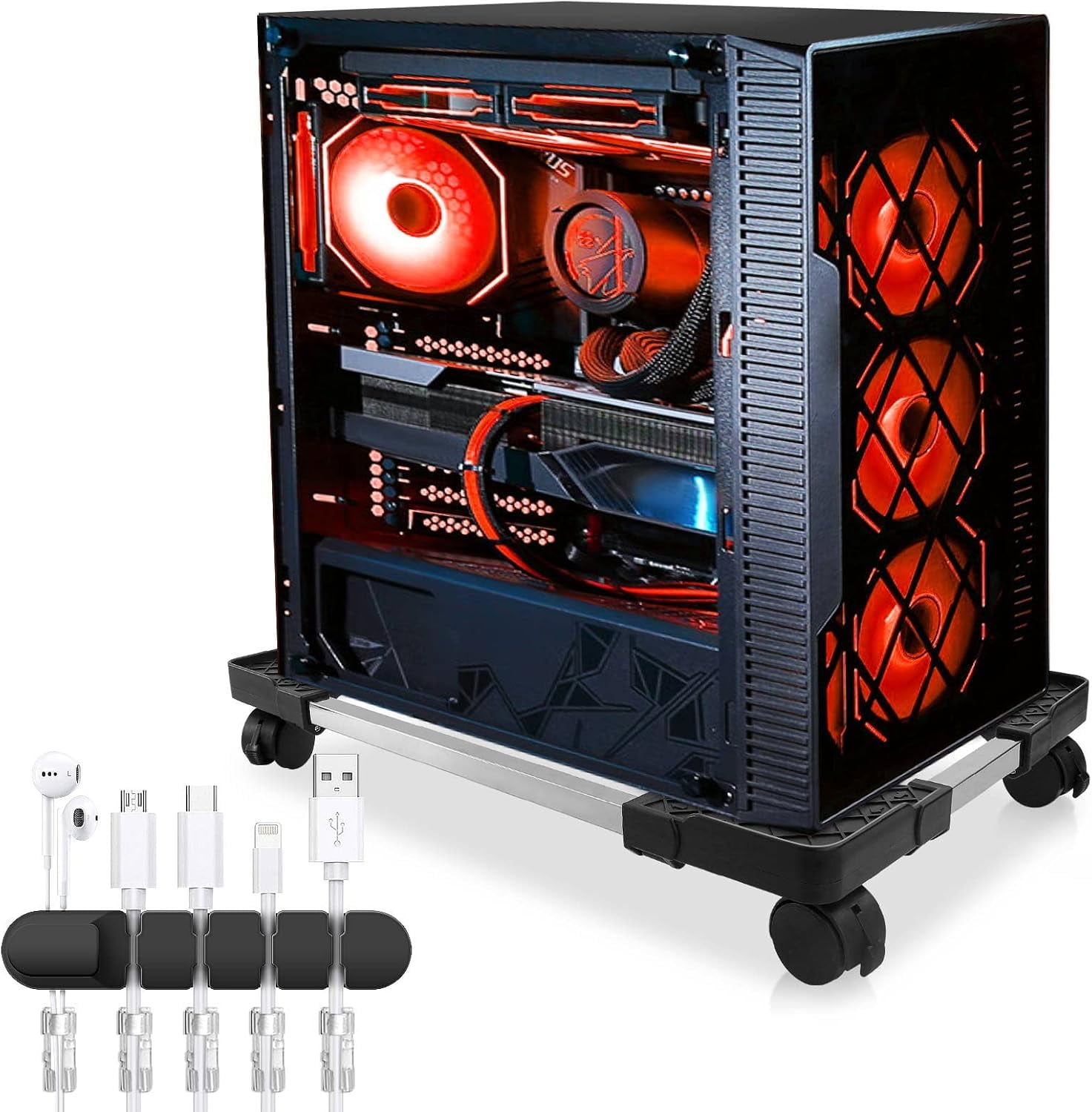 PC Stand Computer Tower Stand, Adjustable Mobile CPU Stand, Desktop PC ...