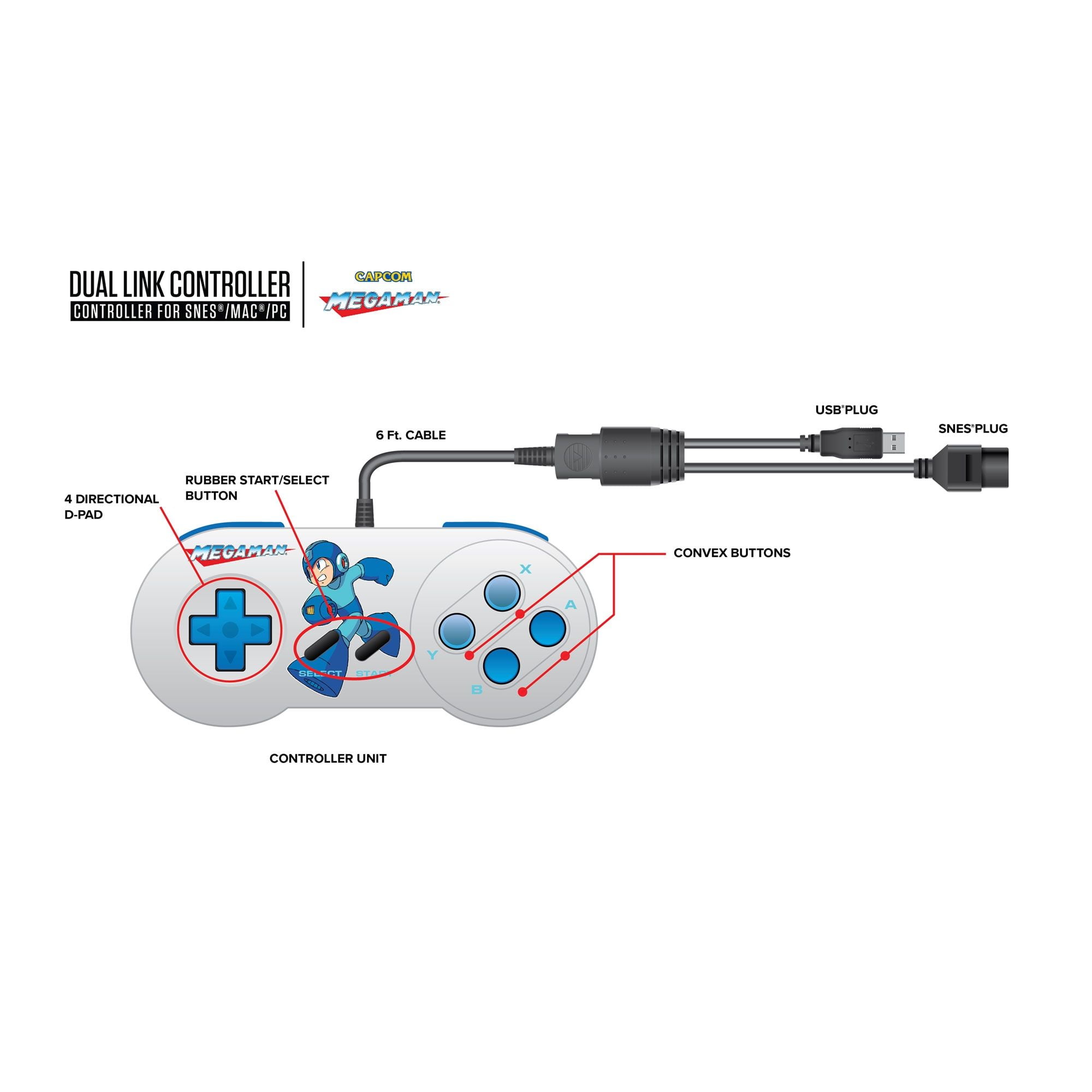 PC USB SNES Style Controller - Walmart.com