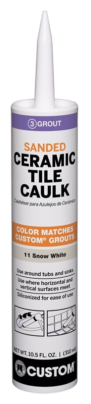 Polyblend 10.5 Oz. #11 Snow White Sanded Ceramic Tile Caulk PC1110S-6 ...