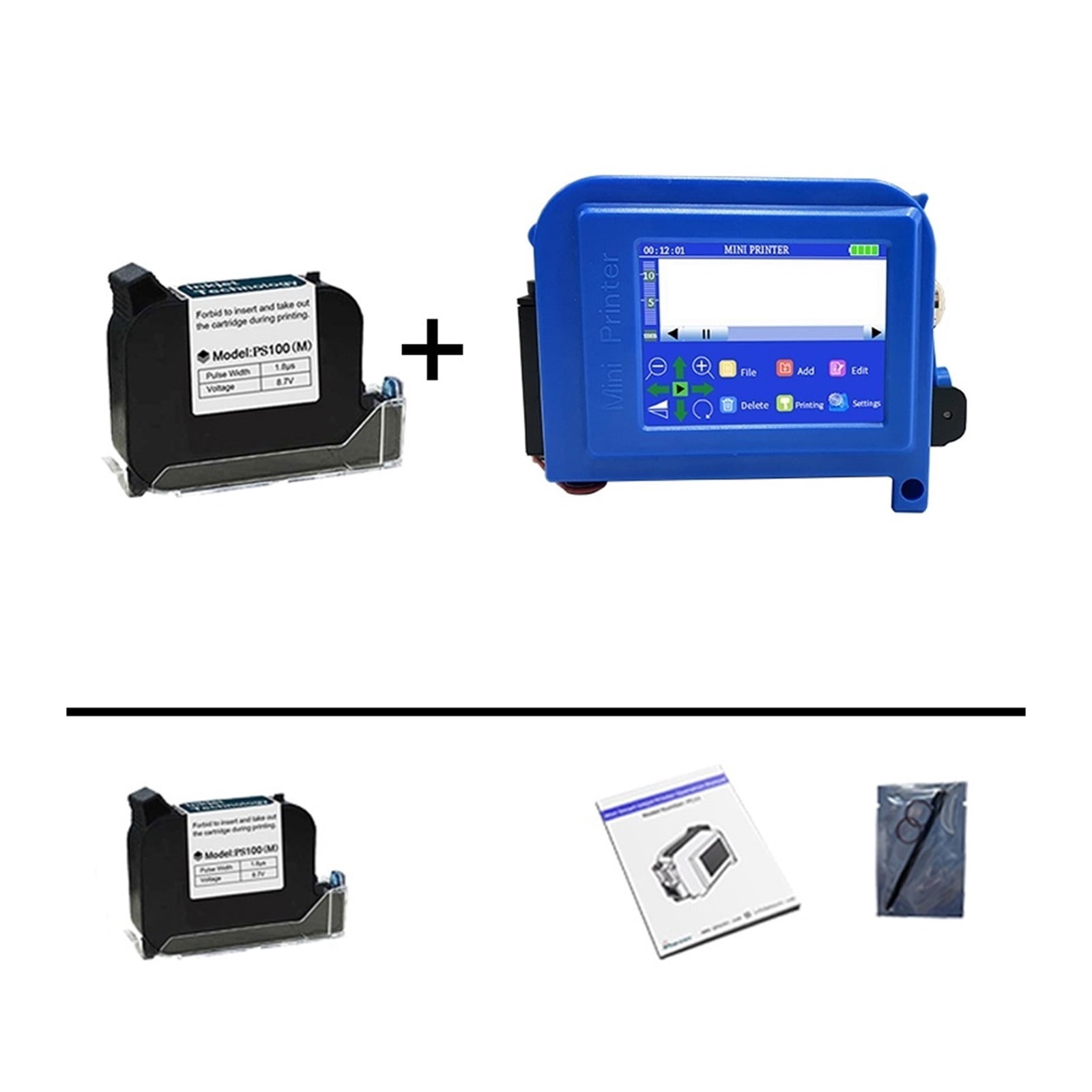 PC11Plus 12.7/25.4mm Mini Portable Printer, 2D Strip Lot Logo ...