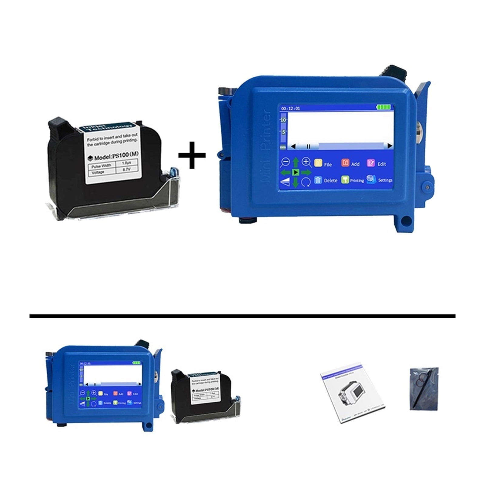 PC11Plus 12.7/25.4mm Mini Portable Printer, 2D Strip Lot Logo ...