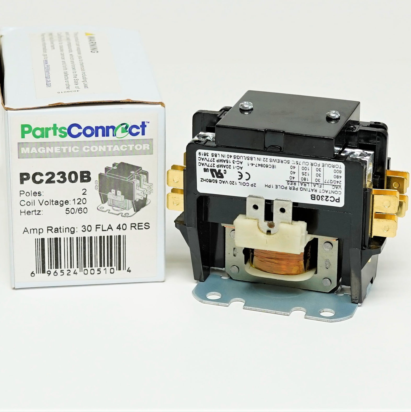 Definite Purpose Contactor, 2 Pole, 30 Amps, 120 Coil Voltage, C230B ...