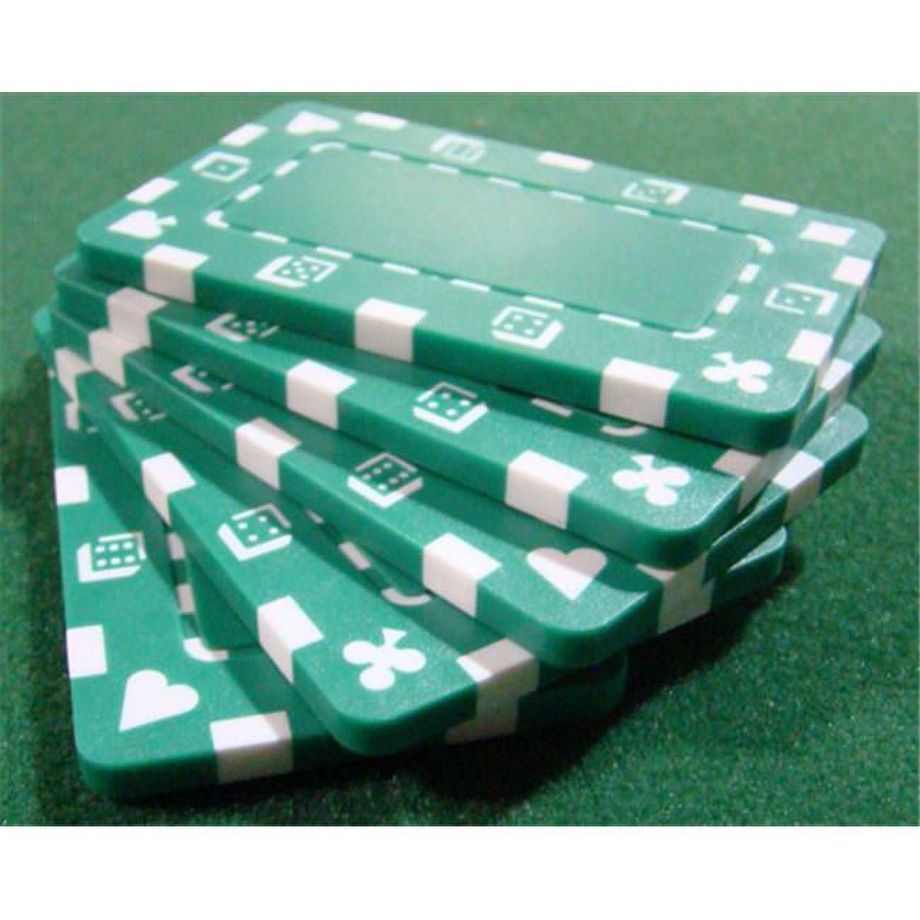 PCB-2104 5 Green Rectangular Poker Chips - Green - Walmart.com