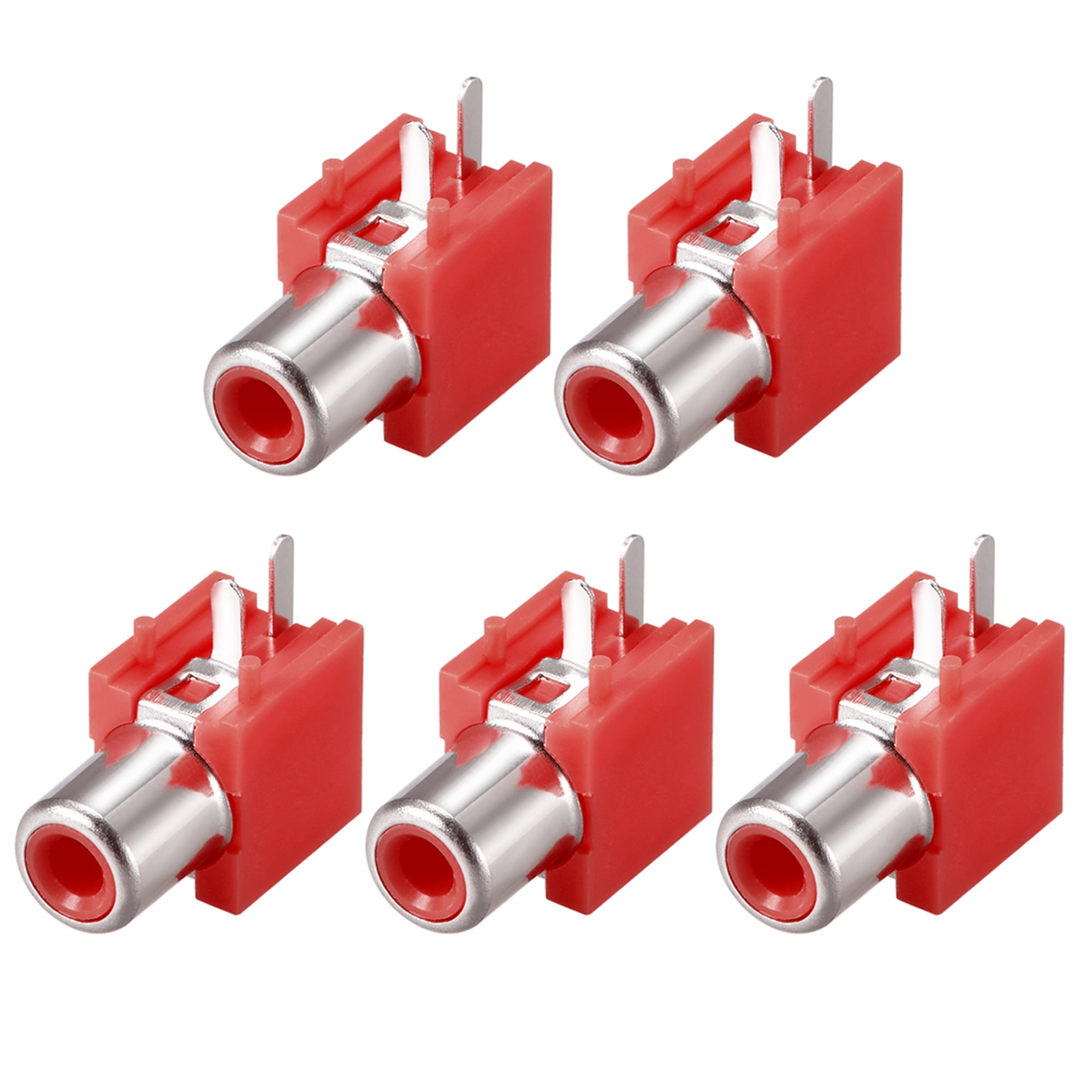 PCB Panel Mount Single RCA Socket Female Audio Video AV Connector Red ...