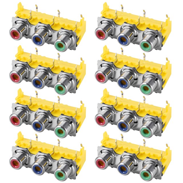 PCB Panel Mount Triple RCA Socket Female Audio Video AV Connector Red ...
