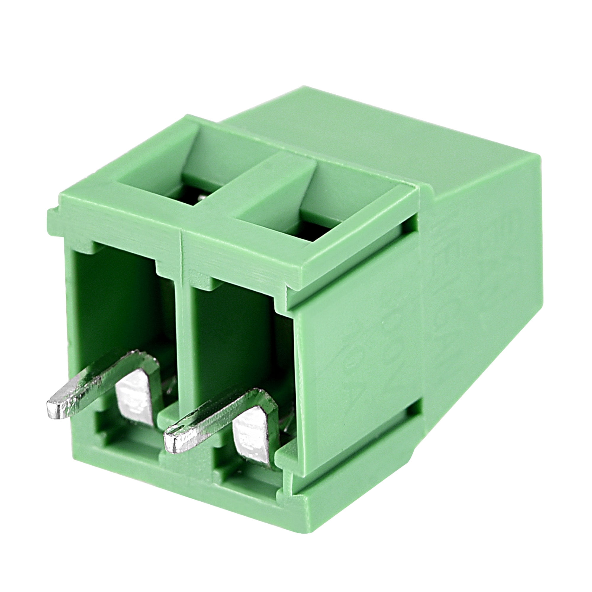 PCB Screw Terminal Brass Tinned Contact AC300V 10A 2P 5mm Pitch Green ...